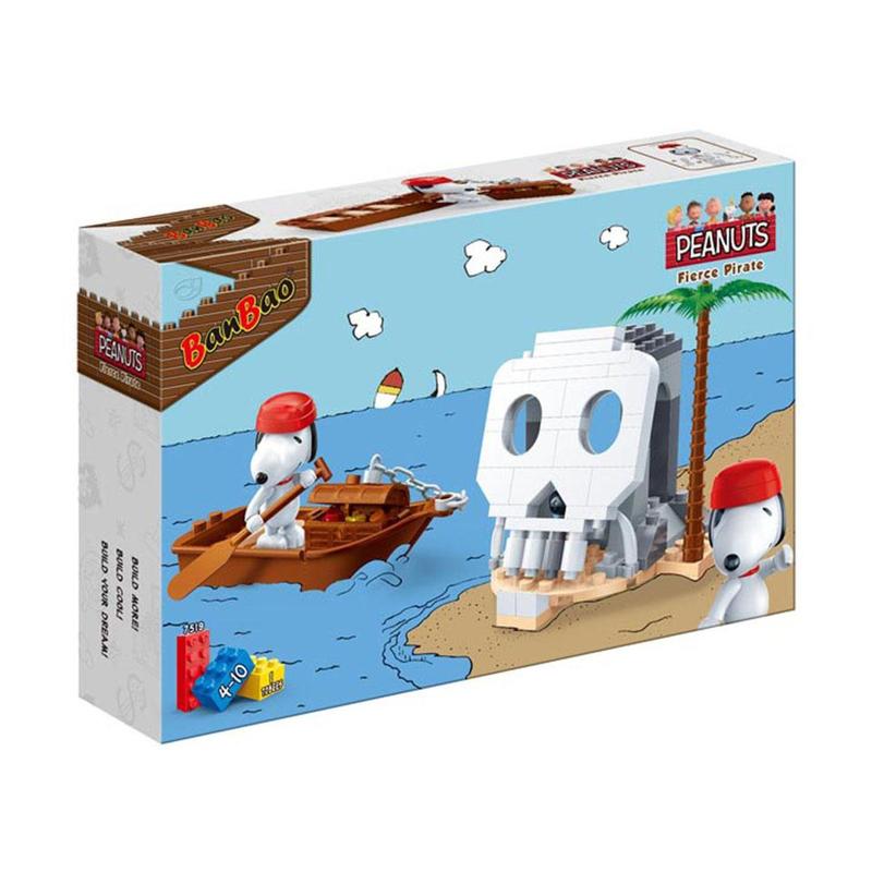 Snoopy Fierce Pirate Ilha do Esqueleto 84 Peças - Banbao - Brinquedos ...