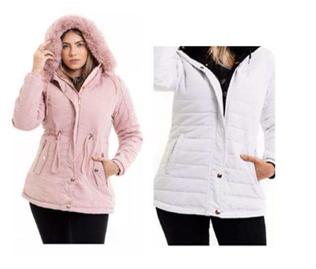 Sobretudo Parka Casaco de Frio Feminino Dupla Face Top de linha - Sales ...