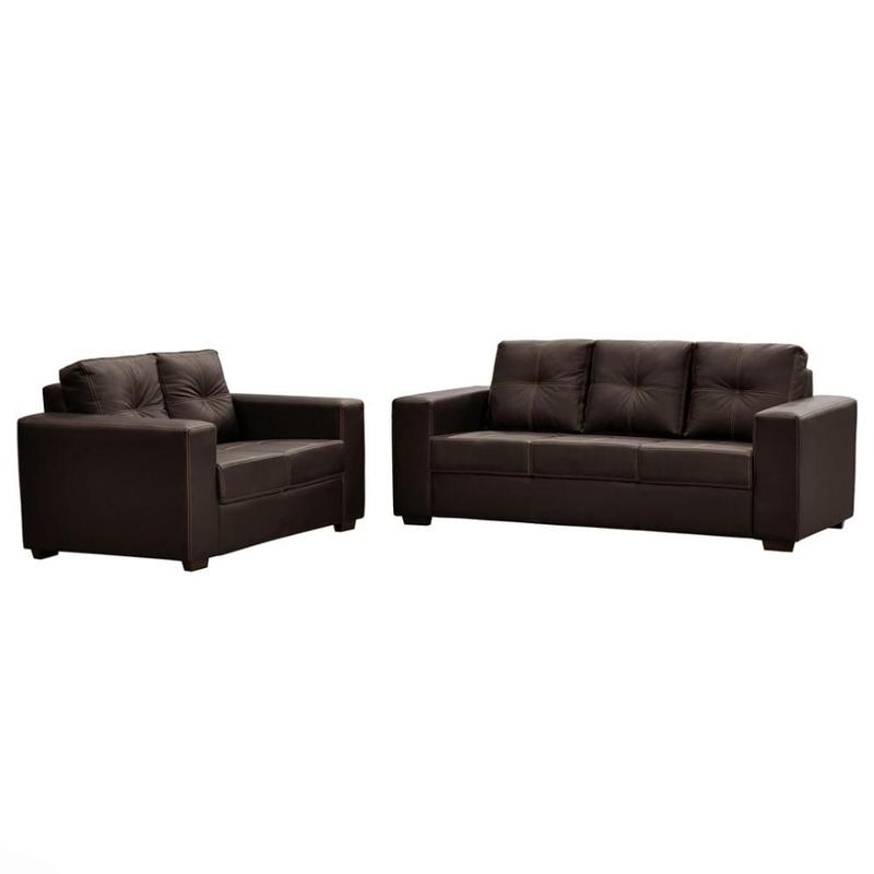 Sofa 2 e 3 Lugares Revestimento Sintético com Almofada Fixa 1,50m e 2m D26 San Diego Simbal ...