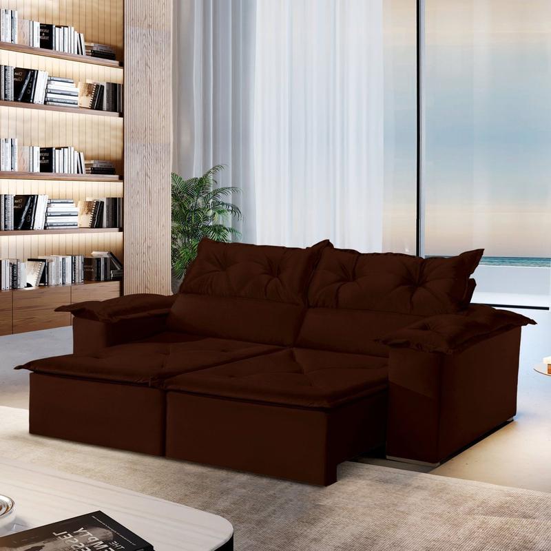 Sofá 3 Lugares Retrátil e Reclinável Kansas Montano Estofados - Sofás ...