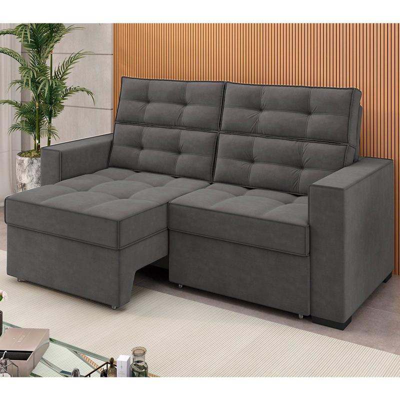 Sofá 3 Lugares Retrátil Reclinável Berlim Arte Cúbica Estofados - Sofás - Magazine Luiza