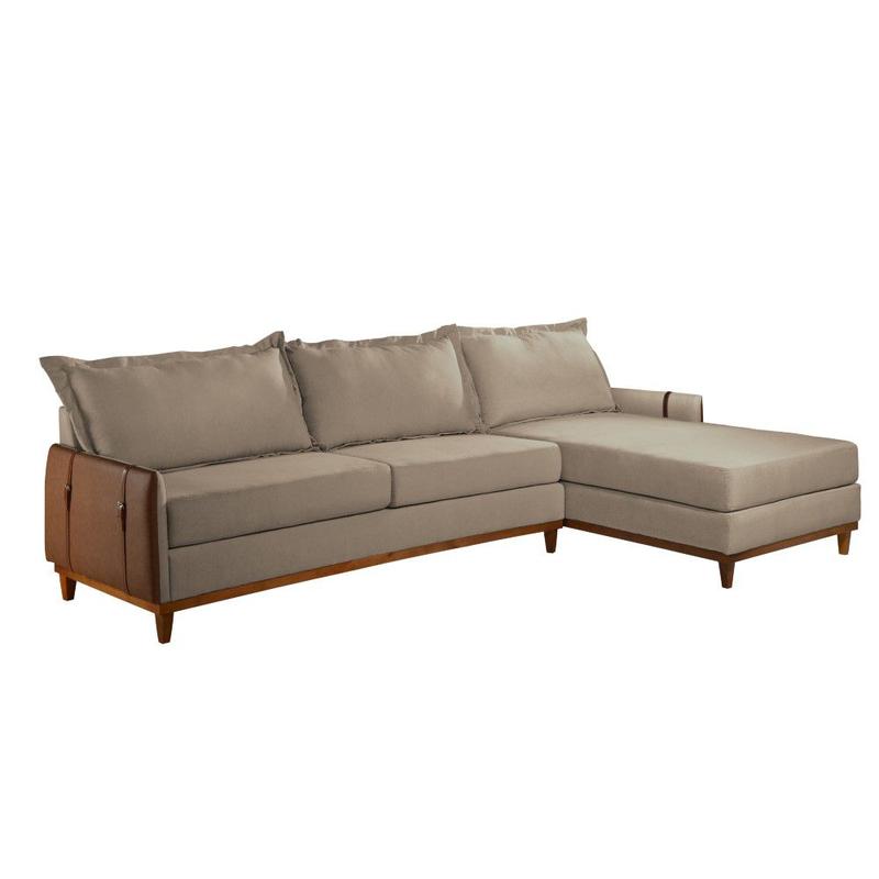 Sofá 4 Lugares Dubai Com Chaise Direito Linho - Bisart - Sofá 4 Lugares - Magazine Luiza
