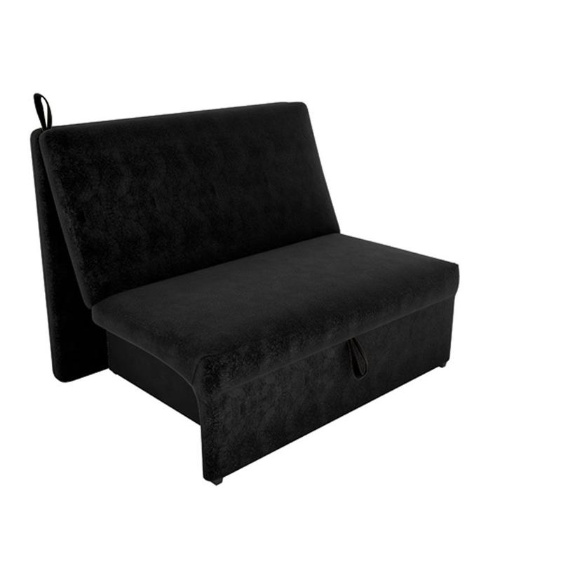 Sofá Cama Malu Veludo Pena Preto B379 - Folk Móveis - Matrix - Sofá-Cama - Magazine Luiza