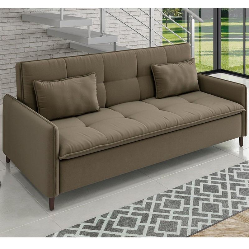 Sofá Cama Reclinável 3 Lugares 213cm Veludo Lima Arte Cúbica Estofados - Sofá 3 Lugares ...