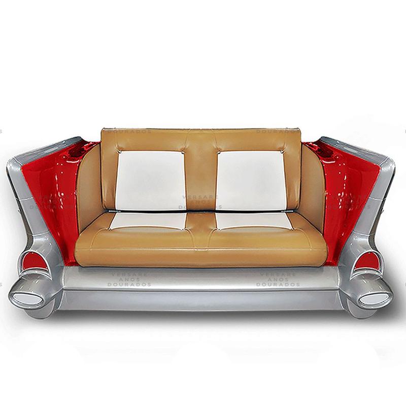 Sofa Carro Bel Air 2 Lugares Vermelho - Versare Anos Dourados - Sofás ...