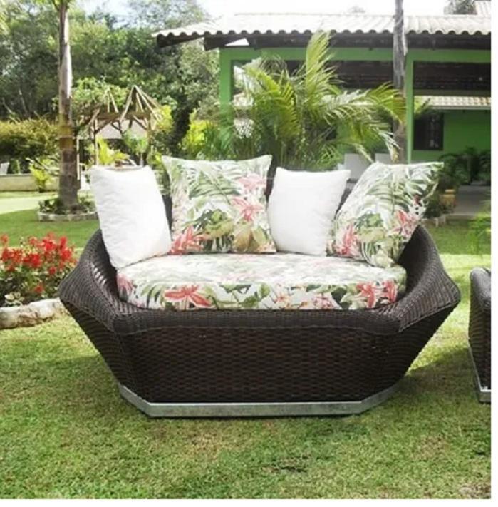 Sofa Chaise Concha Fibra E Alumínio Varanda Piscina Jardim - Sarah ...