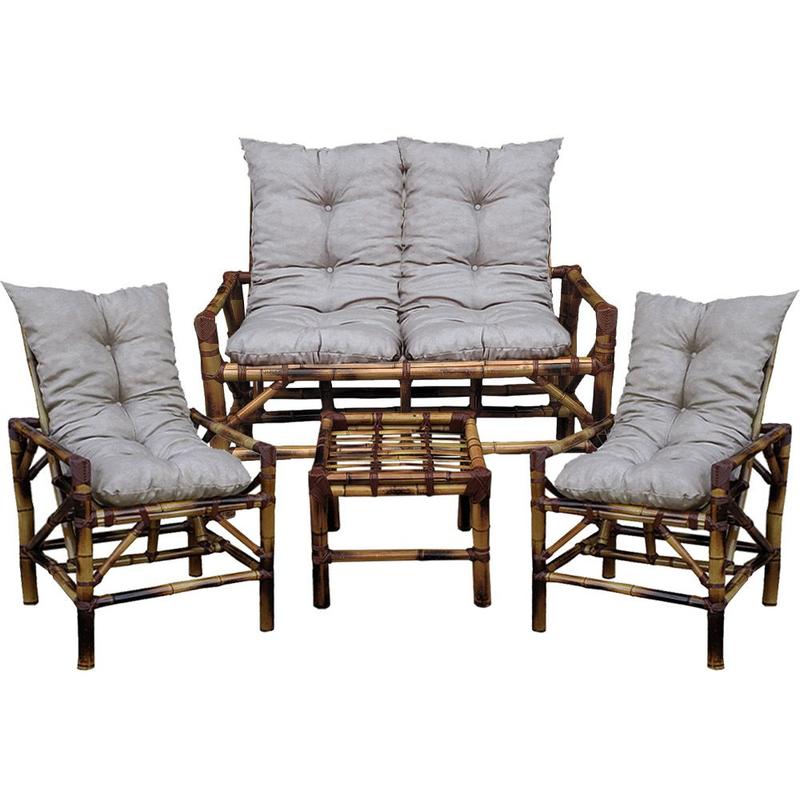 Sofa De Bambu 4 Lugares Direto De Fabrica Com Mesa De Centro - BUARQUE ...