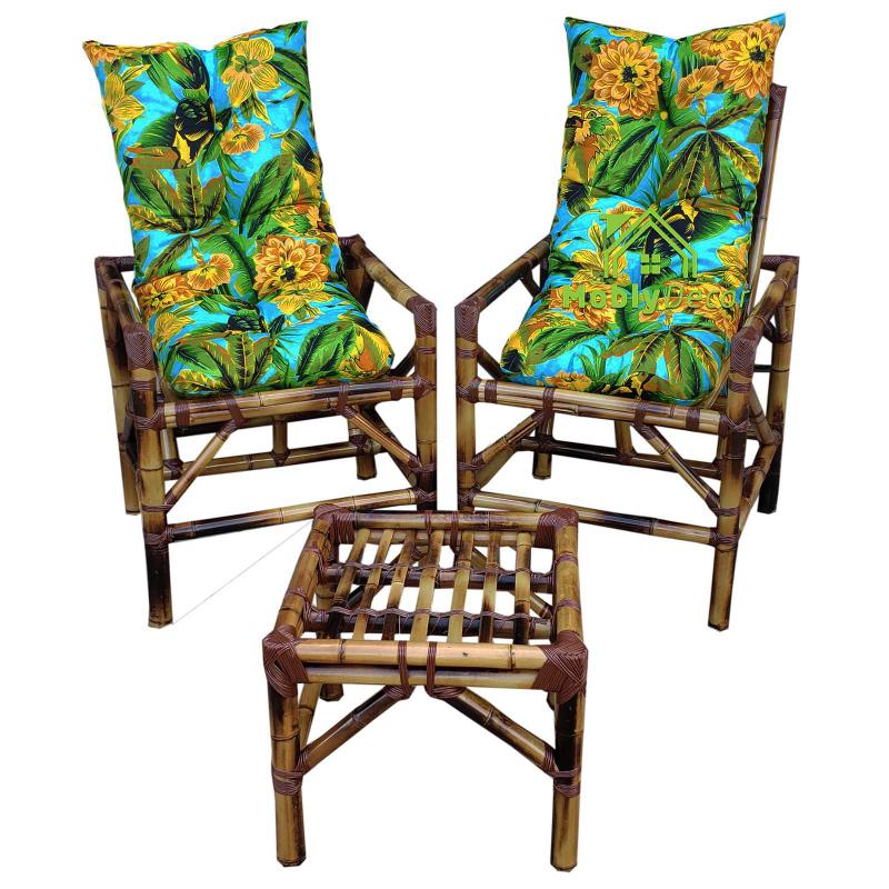 Sofa De Bambu Com Mesinha De Centro 2 Uni Bambu - BUARQUE CONFORT ...