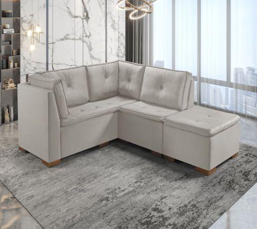 Sofá De Canto 3 E 2 Lugares Com Puff E Canto - Prado - Estofados Rg - Sofá 2 Lugares - Magazine ...