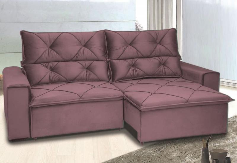 Sofá Denver 200cm Retrátil Reclinável Rosa - Decor & Conforto - Sofás ...