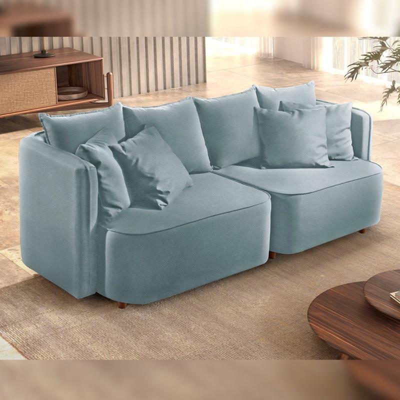 Sofá Liverpool Bipartido Mm Top 220Cm Boucle/Cinza - Ecosono - Sofás ...