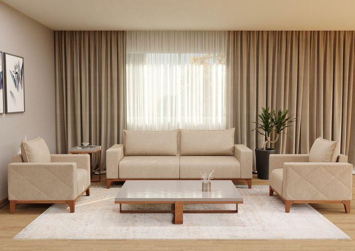 Sofá Oregon Linho Premiun Areia - Buriti Estofados - Sofás - Magazine Luiza