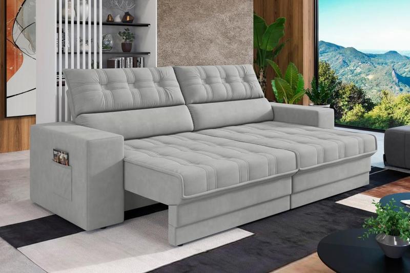 Sofá Oscar Plus 2,30m Retrátil/Reclinável Suede Areia - Xflex - XFlex Sofás - Sofás - Magazine Luiza