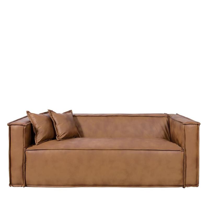 Sofá para 3 Lugares Freddo 205 cm Pu Toffee - Primor - Sofá 3 Lugares ...