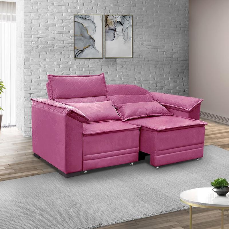 Sofá Prize Inbox com Assento Retrátil e Encosto Reclinável em Tecido ...