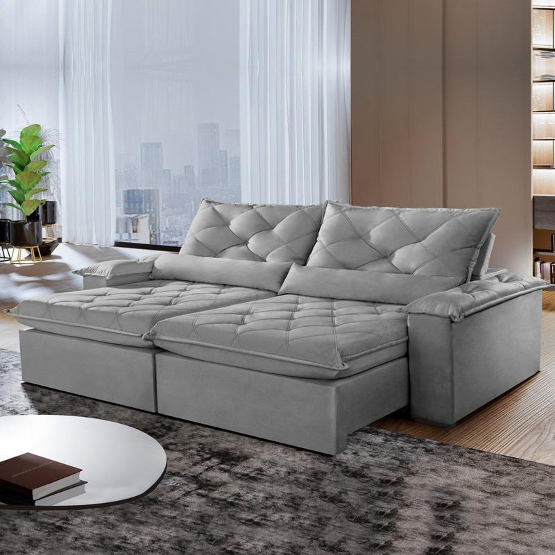 Sofá Retrátil e Reclinável 3 Lugares 200cm Diamond Super Pillow Montano ...