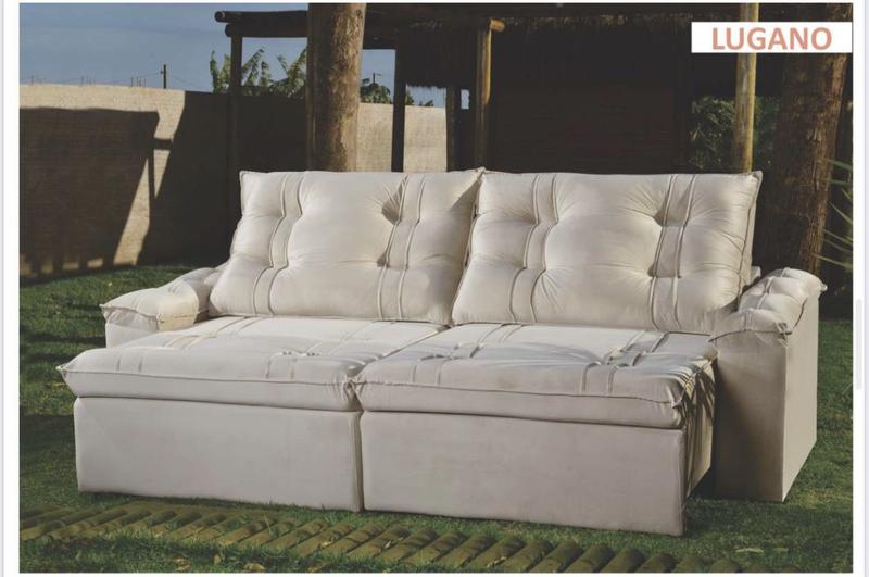 Sofá retrátil e reclinável Lugano Gold 2,90m - Estofados Mariá - Sofás ...