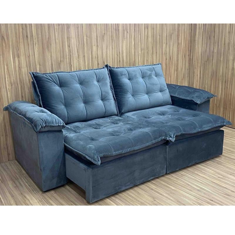 Sofá Retrátil Reclinável 2,30 m 207 Luiza Confortavel Veludo - Alpoim ...