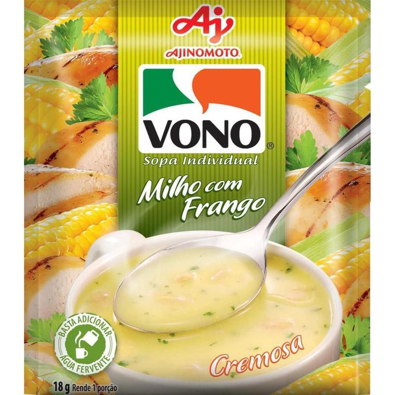 Sopa Individual Cremosa Milho com Frango Vono Pacote 18g - Sopa ...