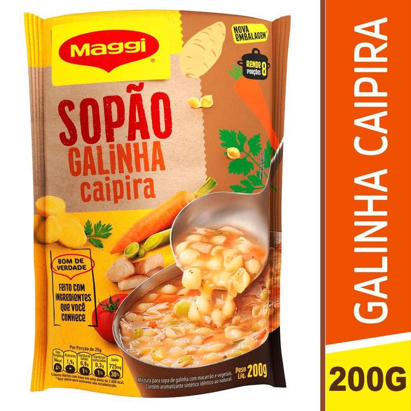 Sopa Instantânea Maggi Sopão Galinha Caipira Em Sachê 200 G - Sopa ...