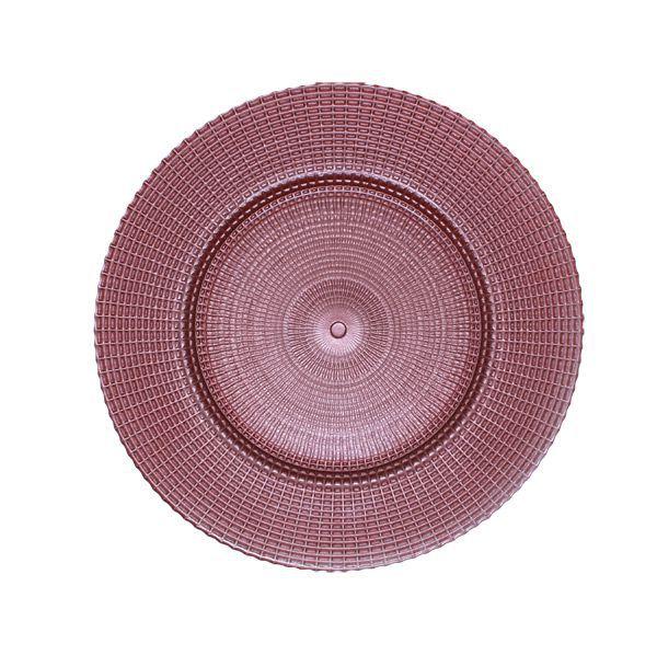 Sousplat De Vidro Silver Pink Rosê 33 X 2cm Home Design - Sousplat ...