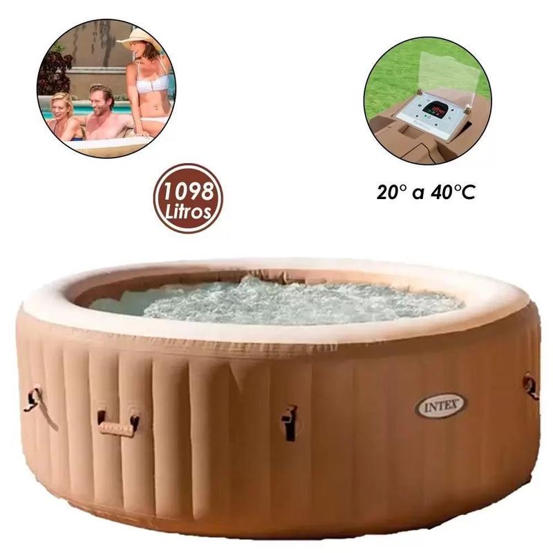 SPA Inflável Redondo C/ Bomba Filtro Aquecedor 1098L Intex - Banheira ...