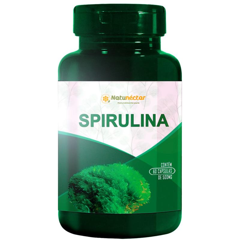 Spirulina Pura 500mg 60 Cápsulas Concentrada Original Suplemento ...