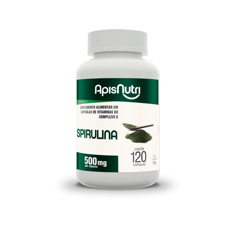 Spirulina Suplemento Vegetal com Vitaminas do Complexo B 120 Cápsulas ...