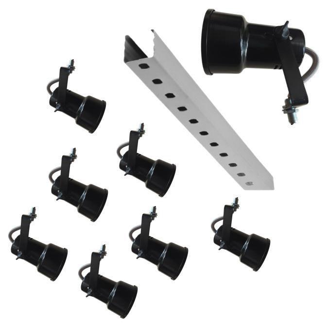 Spot Para Trilho Eletrocalha Kit 8 Peç Lam Led Bulbo/Par 20 - Spot Show ...