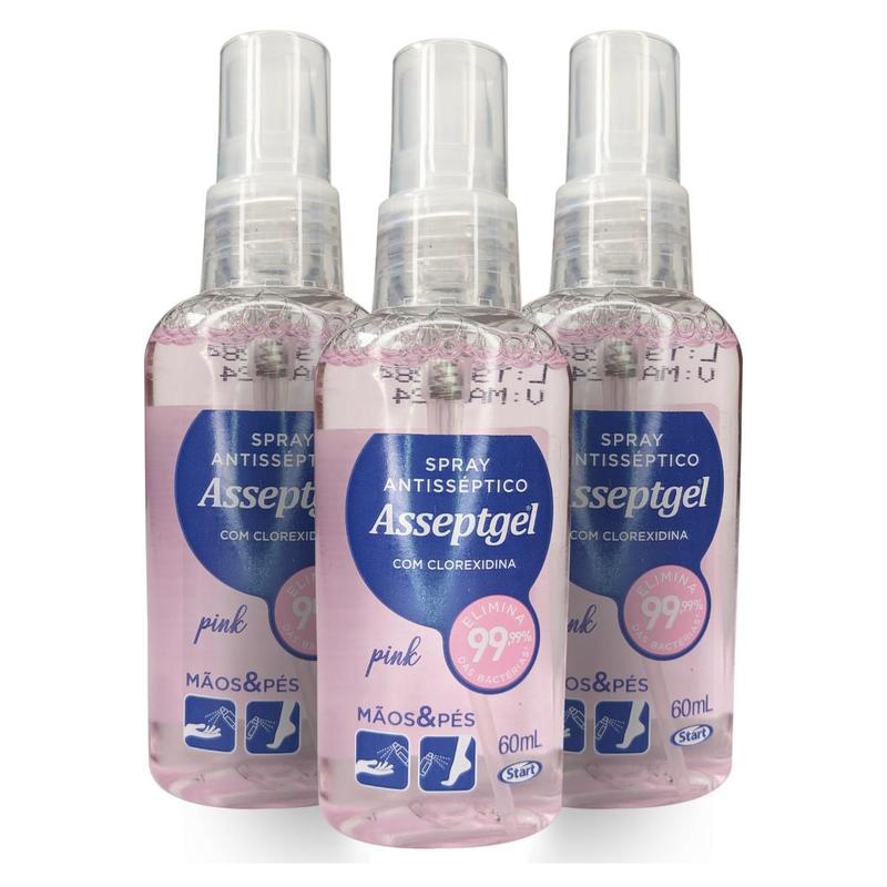 Spray Asseptgel Antisséptico com Clorexidina 60 ml- 3 UND - Produtos de ...