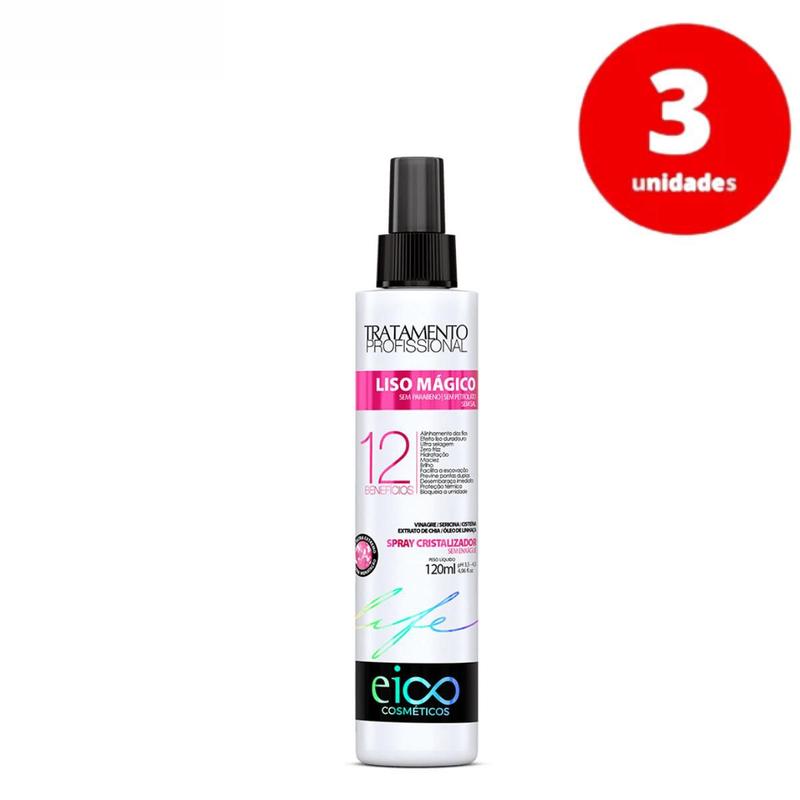 Spray Eico Life - Liso Mágico - 120Ml - Leave in Capilar - Magazine Luiza