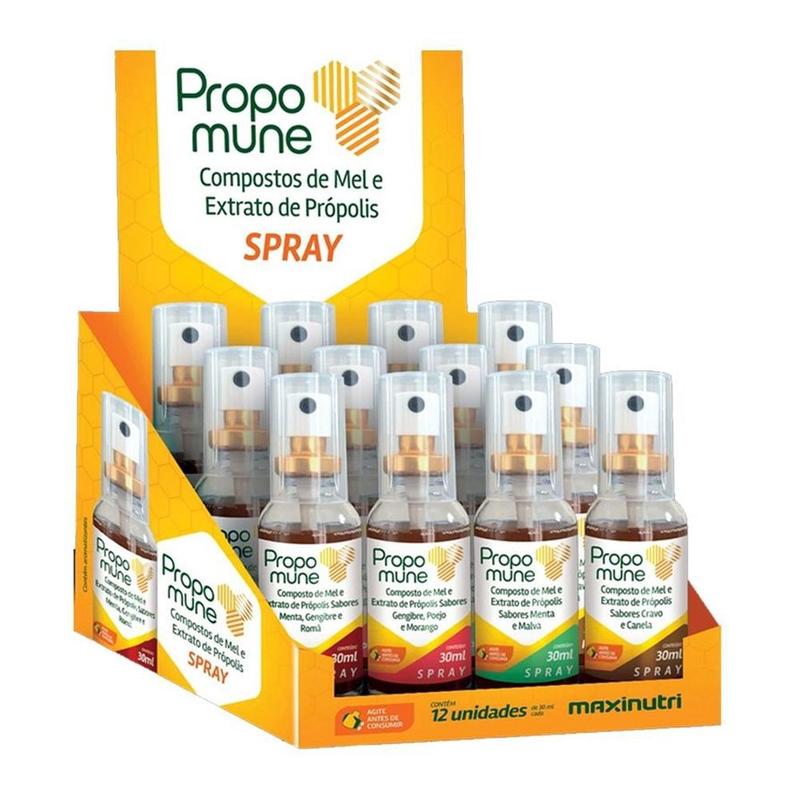 Spray Mel + Extrato Própolis Propomune 30ml 12 Und - Maxinutri ...