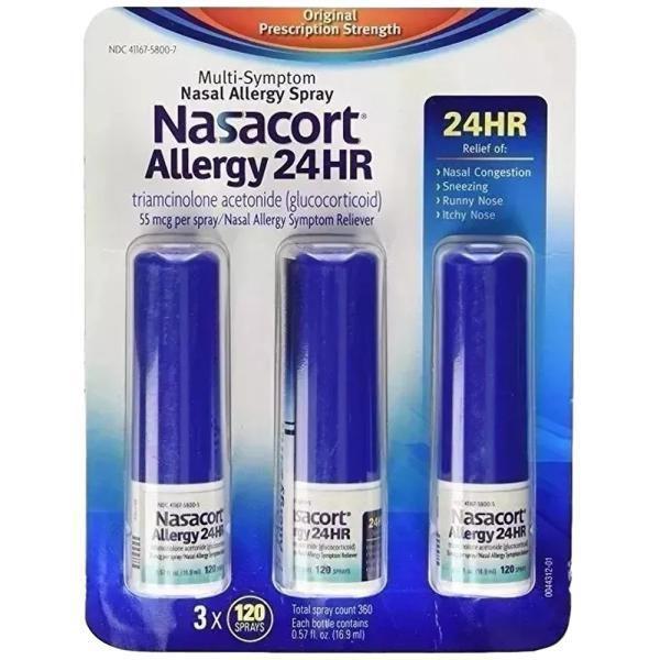 Spray Nasal Nasacort Para Alívio Da Alergia Nasal Pack Com 3 ...