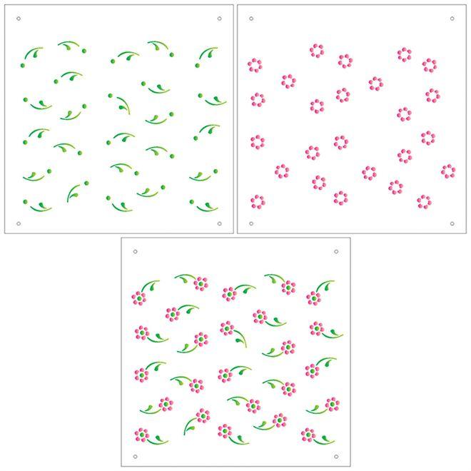 Stencil Duplo 14x14 OPA - Micro Florzinhas (OPA 1173) - Estêncil para ...