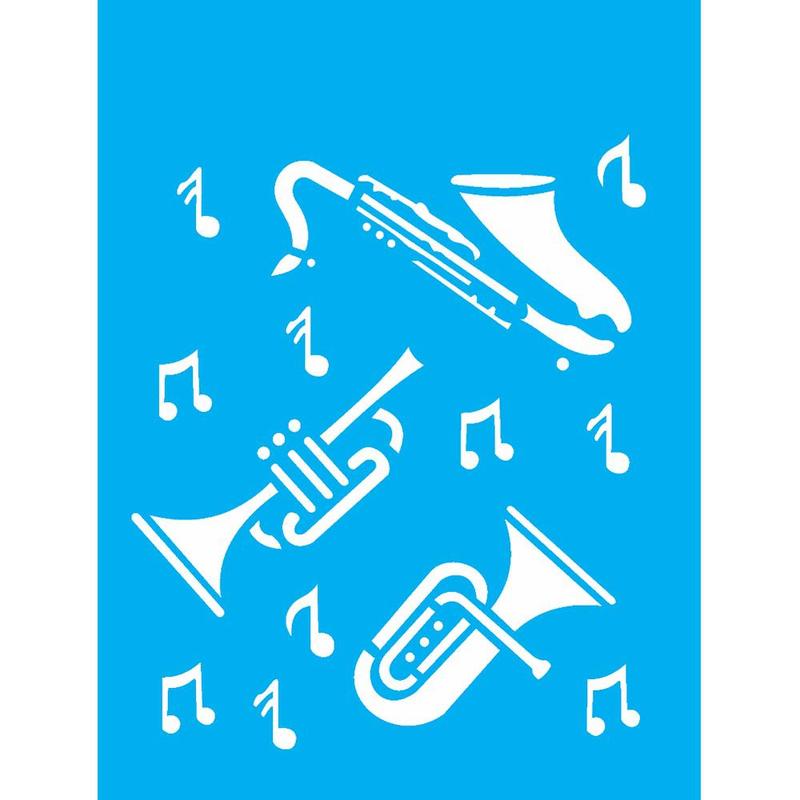 Stencil Opa 15 X 20 cm - Instrumentos Musicais - 426 - Opa criando arte ...