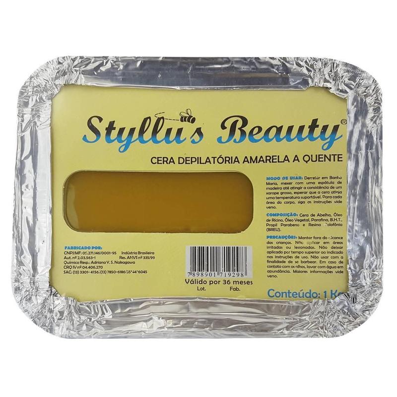 Styllus Beauty Cera Depilatória Amarela 1Kg +Lenços Com 100 - Aquecedor ...