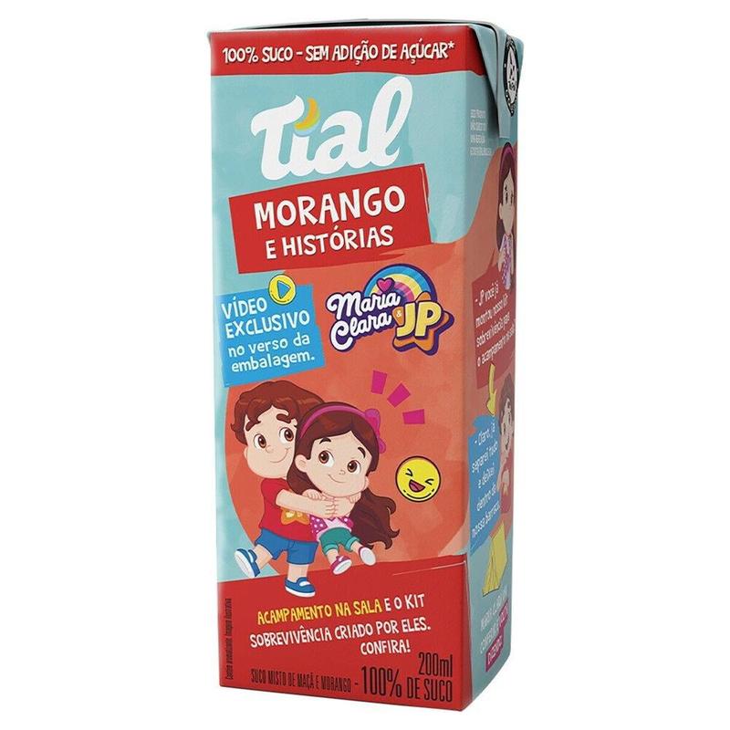 Suco Tial Maria Clara & JP Histórias Morango e Maçã 200ml Embalagem c ...