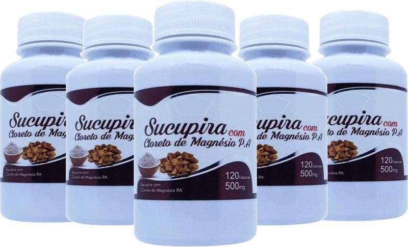 Sucupira Cloreto Magnésio Pa 5 frascos x 120 Cápsulas 500mg 600 capsulas - NS SUPLEMENTOS ...