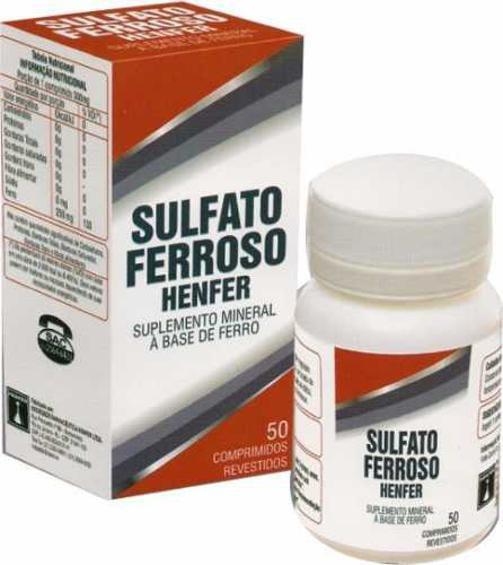 Sulfato Ferroso 200Mg 40Mg Ferro 50Comprimidos Henfer - Cálcio ...