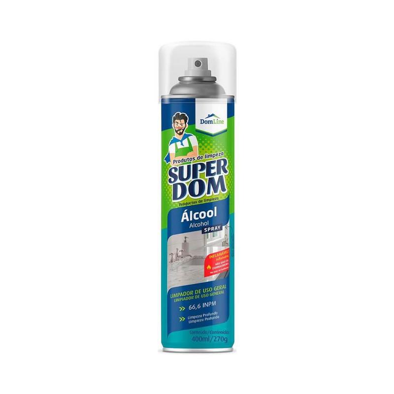 Super Dom Álcool 70% Multiuso Aerosol 400ml - Álcool de Limpeza ...