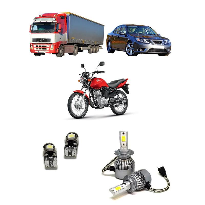 Super LED 2D C6 HB4 6000k 12V 24V Carro Moto Caminhão (Par) - AUTOVEX ...