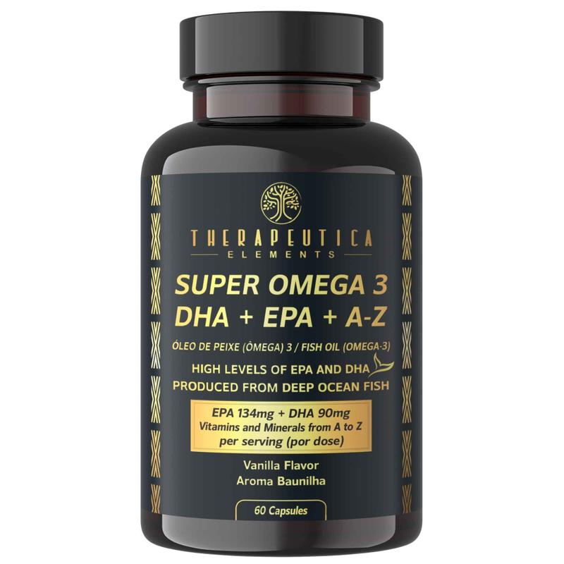 Super Omega 3 DHA + EPA + Minerais e Vitaminas de A a Z 60 Cápsulas ...