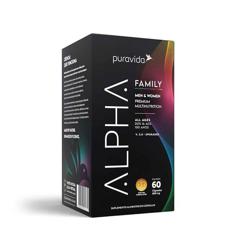 Suplemento Alimentar Alpha Family PuraVida 60 Cápsulas ...