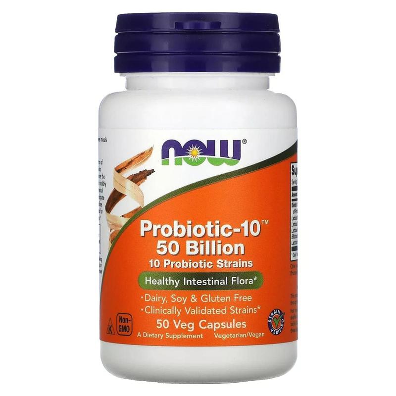 Suplemento em cápsulas NOW Probiotic-10 probiotico Probiotic-10 em pote ...