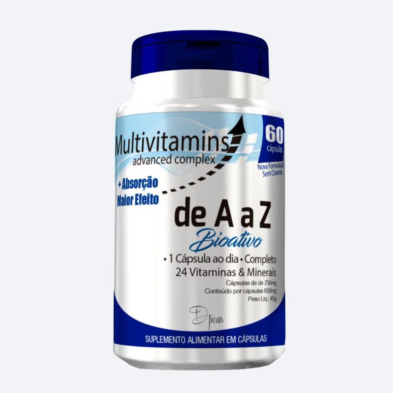 Suplemento Multi Vitamínico de A a Z - 60 cáps - D'poan - Vitaminas A-Z ...