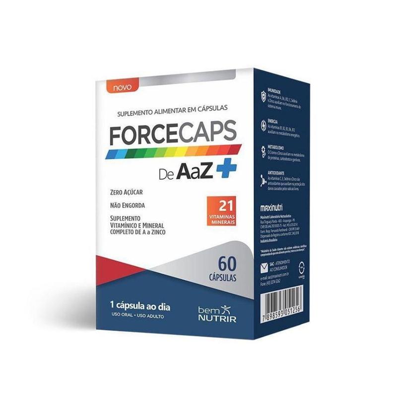 Suplemento Vitaminico Forcecaps de A a Z com 60 Cápsulas - Bem Nutrir ...
