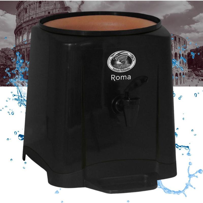 Suporte Água Furacão Utilidades Roma Com Cuba de Barro Black - Suporte ...