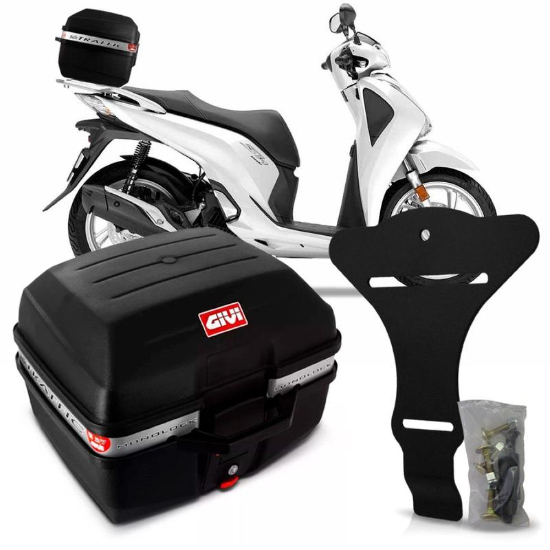 Suporte Bagageiro Sh Até 2017 + Baú Moto 27 Litros Givi - Bagageiro de Moto - Magazine Luiza