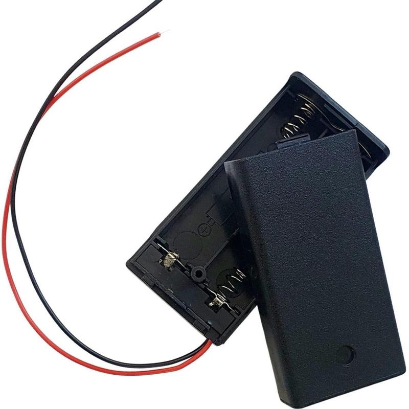Suporte Case Porta 2 Pilhas Aa com Chave ON OFF e Tampa para Robótica ...