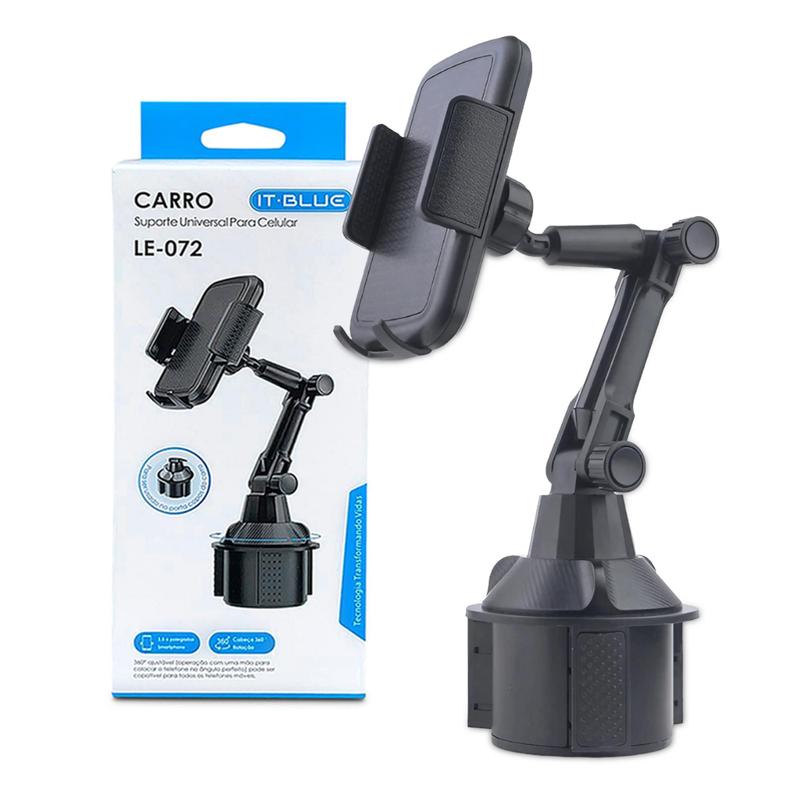 Suporte Celular Smartphone Automotivo Gps Veicular Porta Copo Carro Universal Discreto LE-072 ...